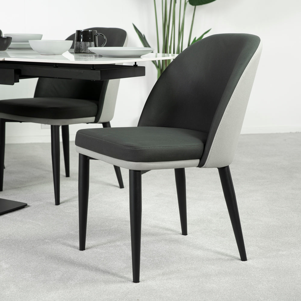 Lindsay Upholstered Black Dining Chair (Set of 2) | FW Homestores