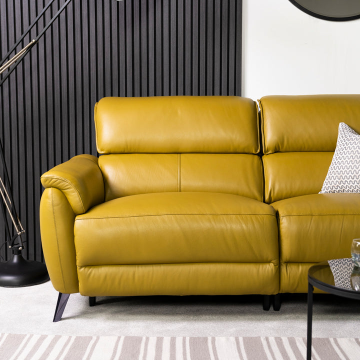 Wesley 3 Seater Power Leather Recliner Sofa – FW Homestores
