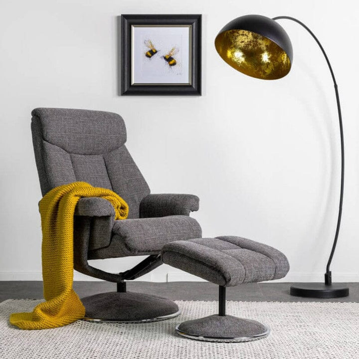 Dallas Fabric Swivel Recliner & Stool – FW Homestores