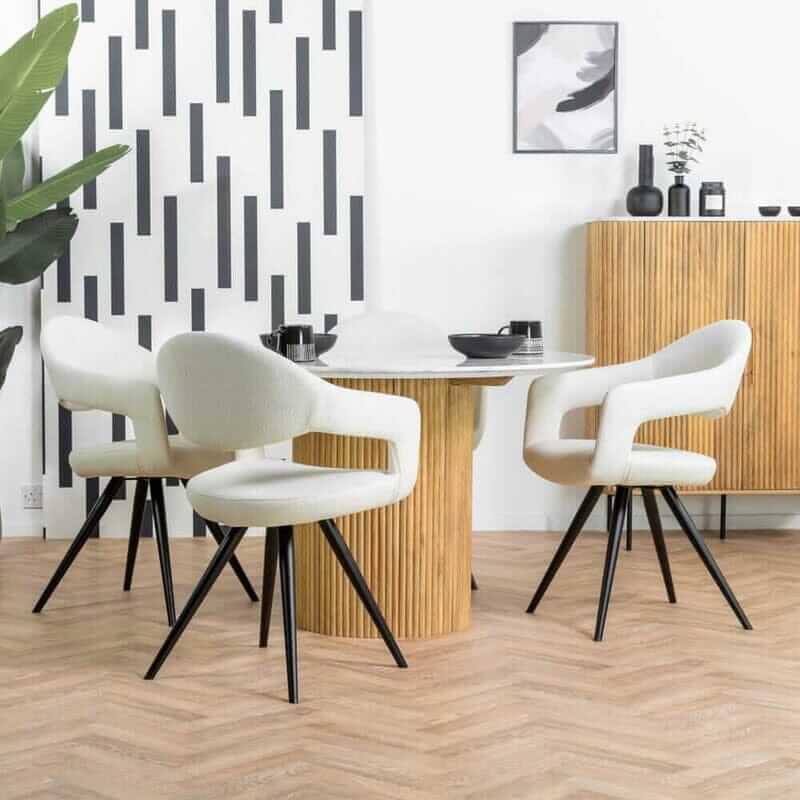 Emma Bouclé Black Dining Chair Set Of 2 – FW Homestores