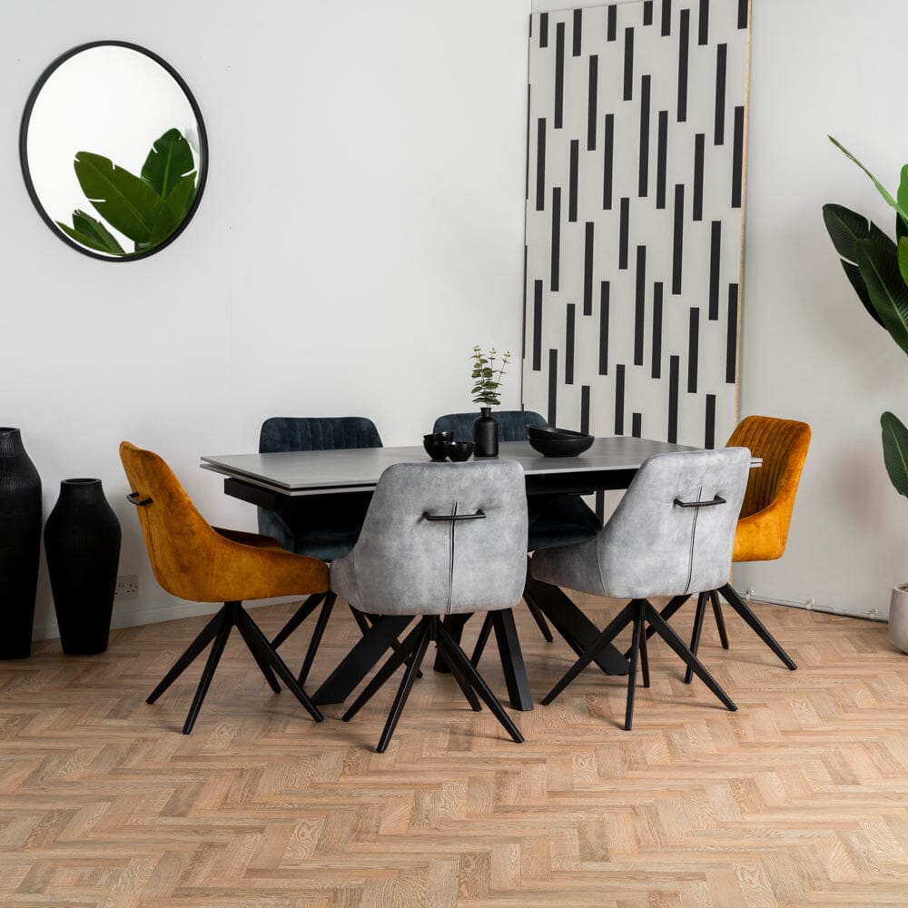 Olympia Light Grey Matt Ceramic Extendable Dining Table (160cm-240cm ...