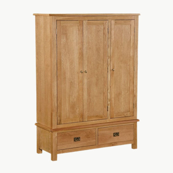 Surrey Oak Compact Triple Wardrobe – FW Homestores